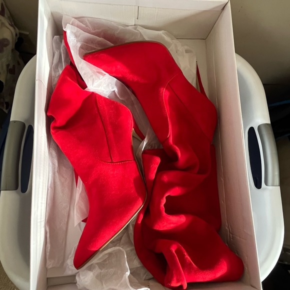 Shoes | These Are Cute Red High Heel Boots Never Wore Them | Poshmark